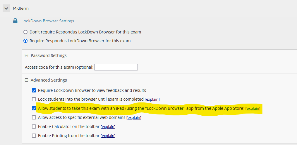 Faculty enabling lockdown browser for iPad – Delta State University